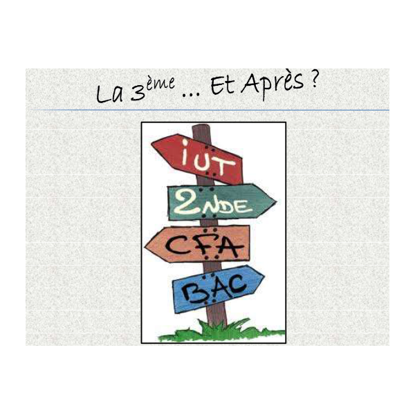 Orientation post 3e - Collège de la Fontaine Blanche